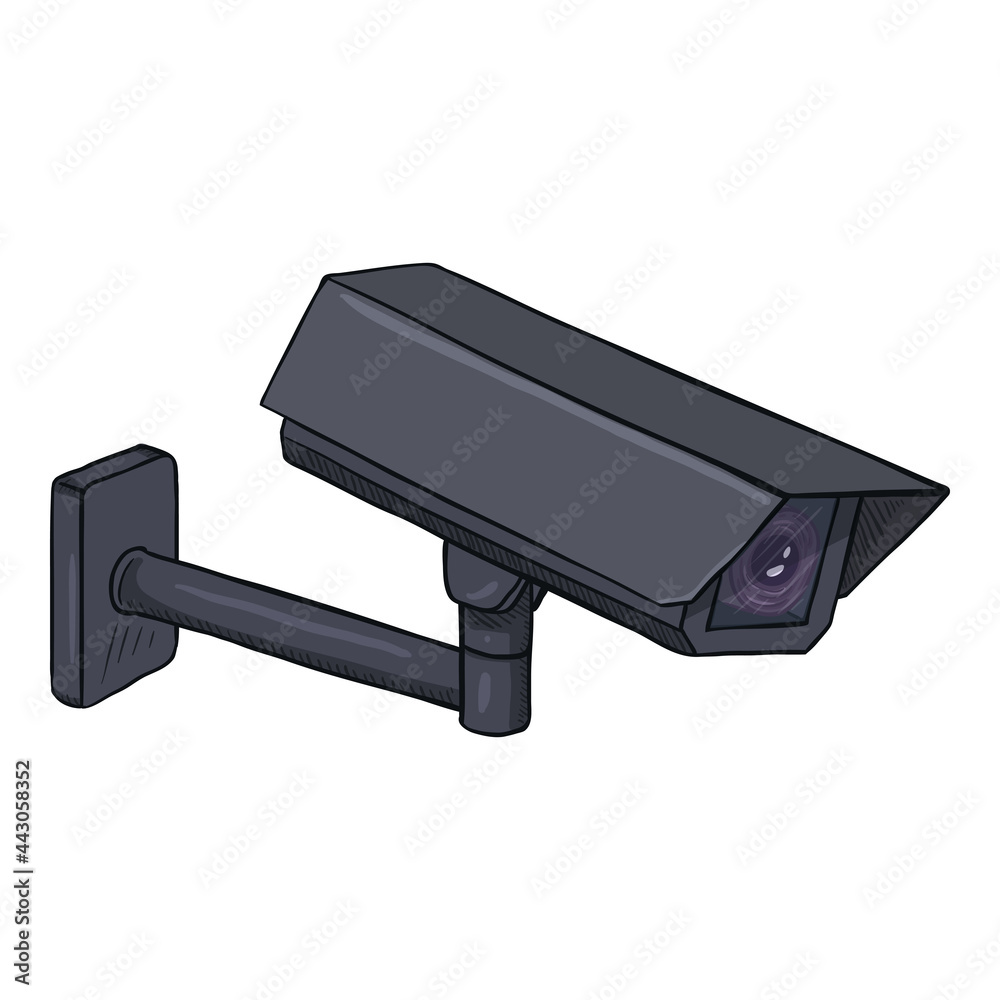 CCTV Illustration. Vector Cartoon Security Camera Stock Vector | Adobe ...
