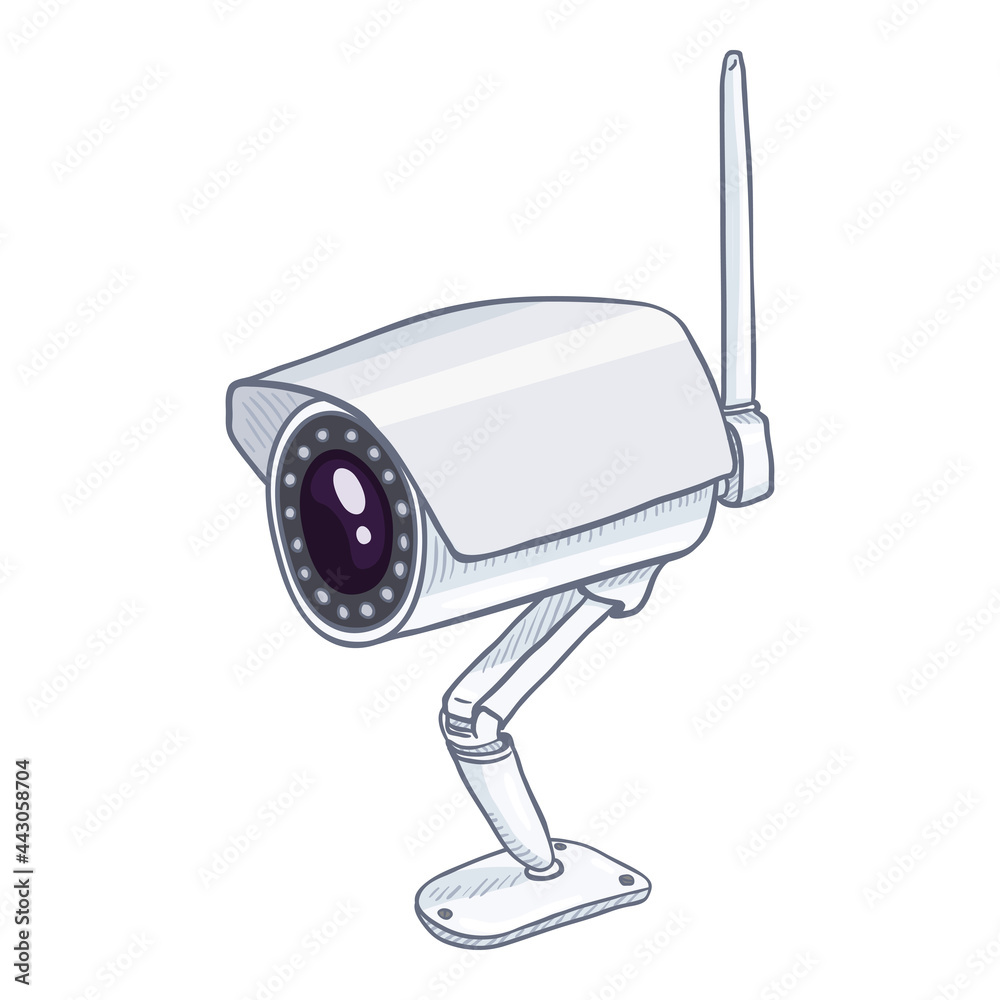 CCTV Illustration. Vector Cartoon Security Camera Stock Vector | Adobe ...