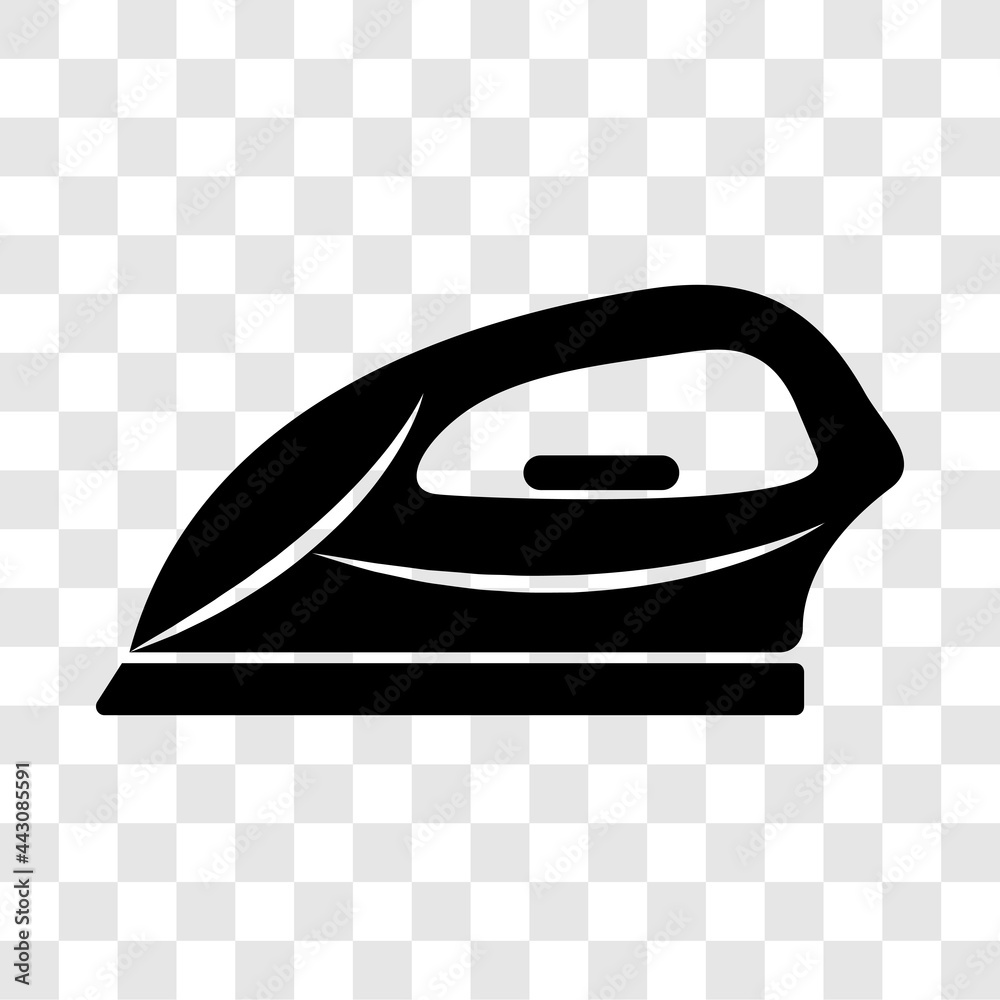 Clothes iron black icon. Electronic appliance heat press symbol. Vector ...
