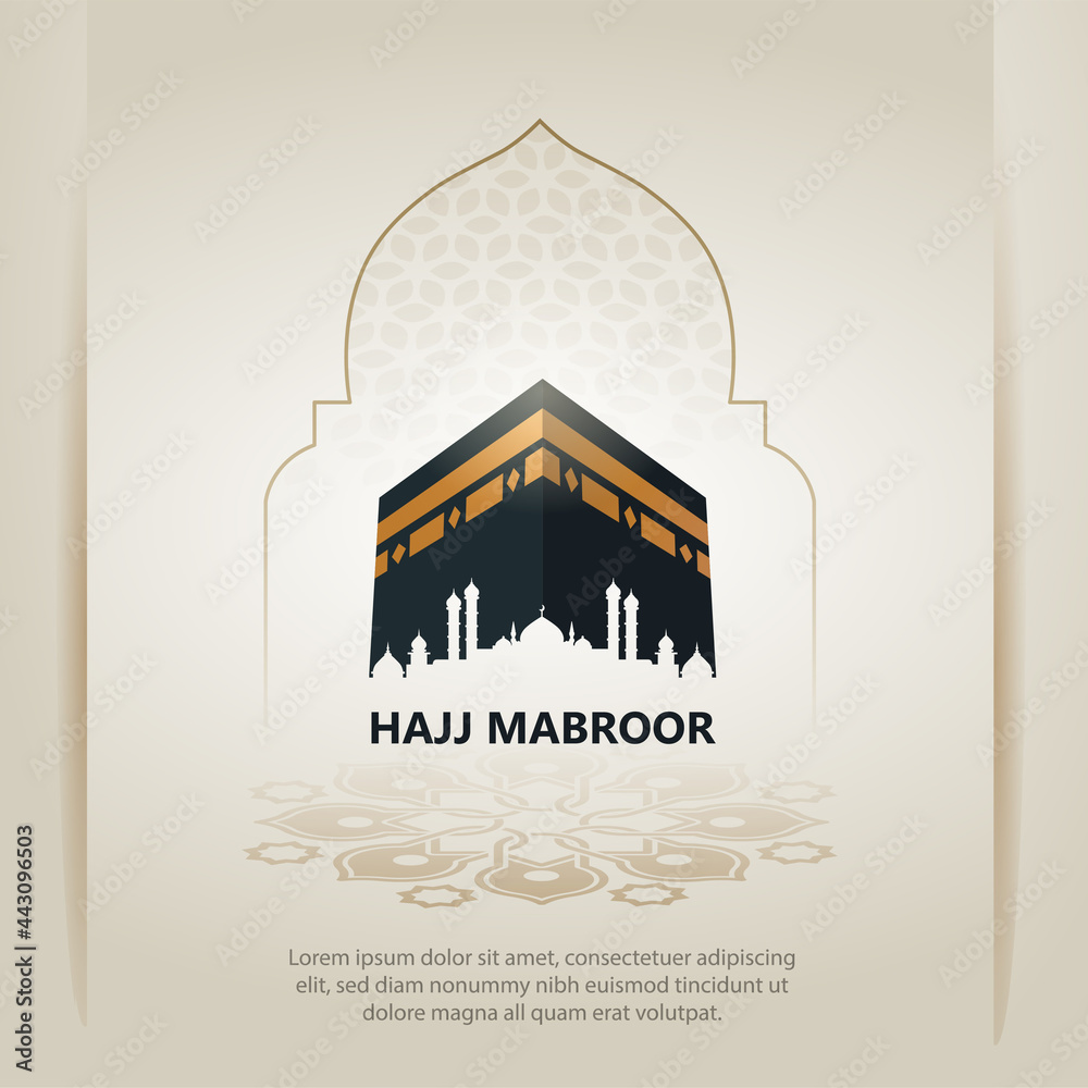 islamic hajj pilgrimage card design Stock Vector | Adobe Stock