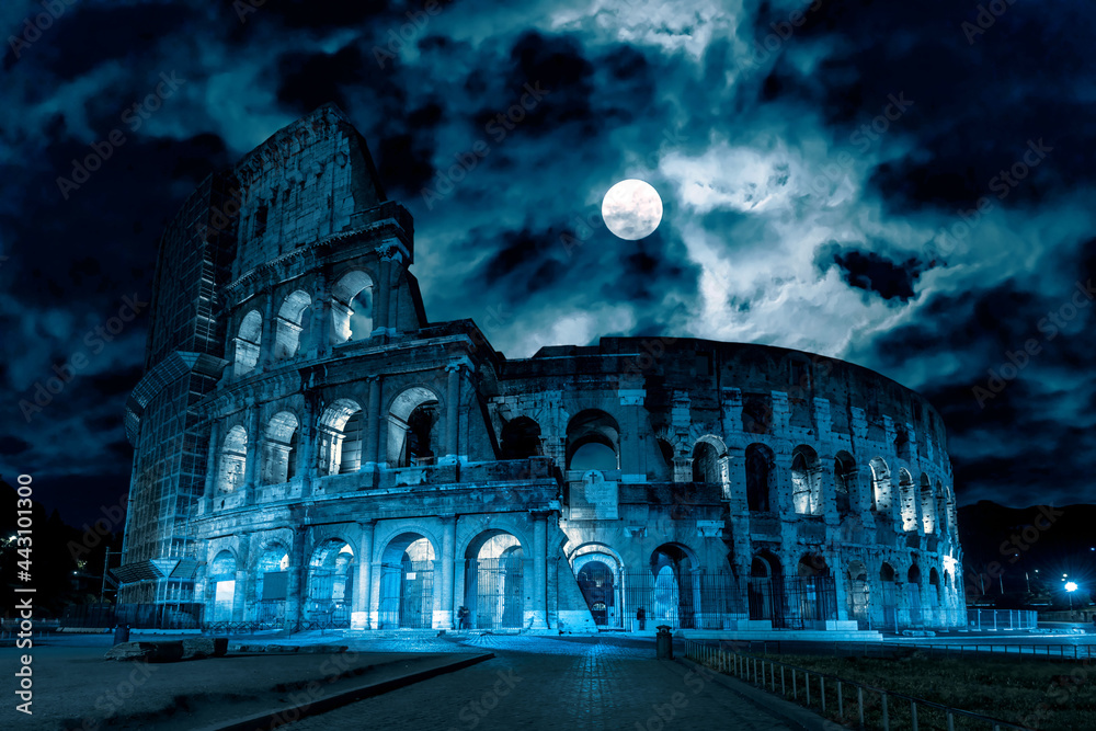 Roman Coliseum At Night