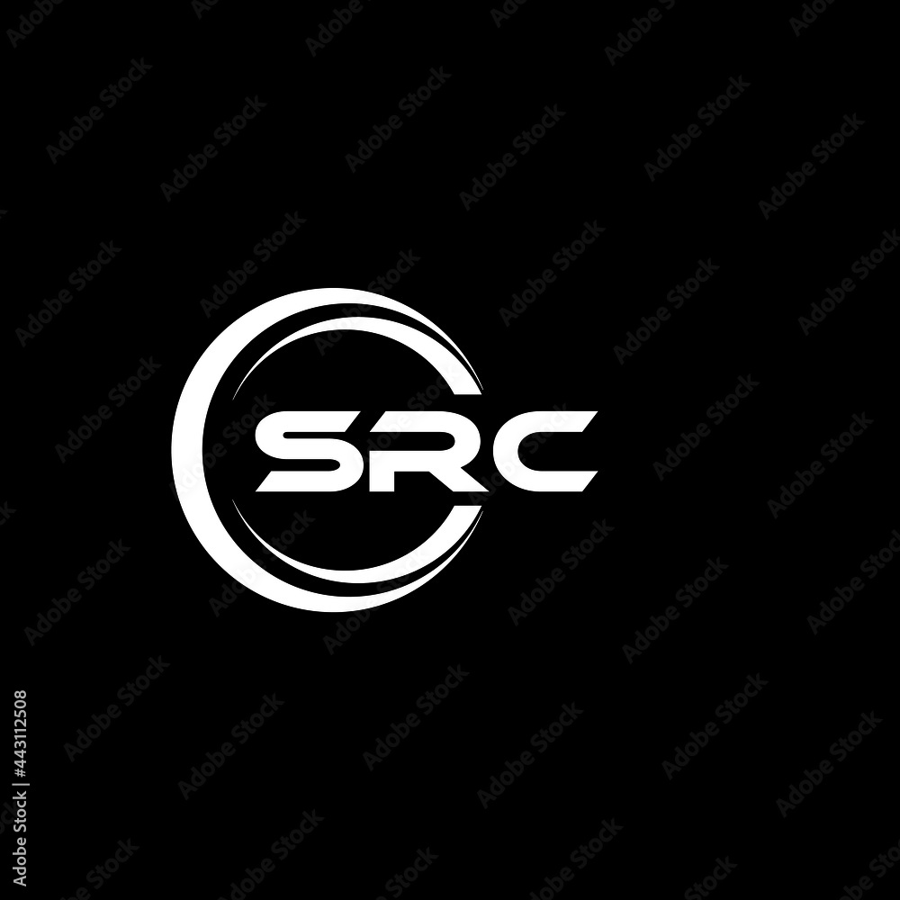 SRC letter logo design with black background in illustrator, vector ...