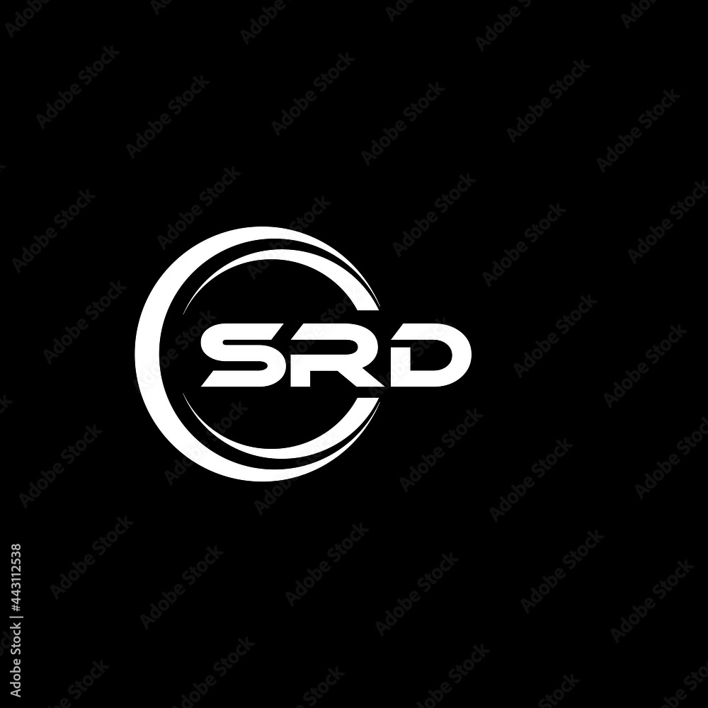 SRD letter logo design with black background in illustrator, vector ...