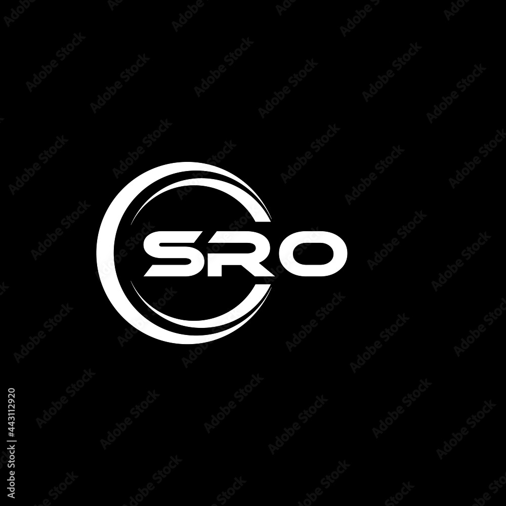 Vecteur Stock SRO letter logo design with black background in ...