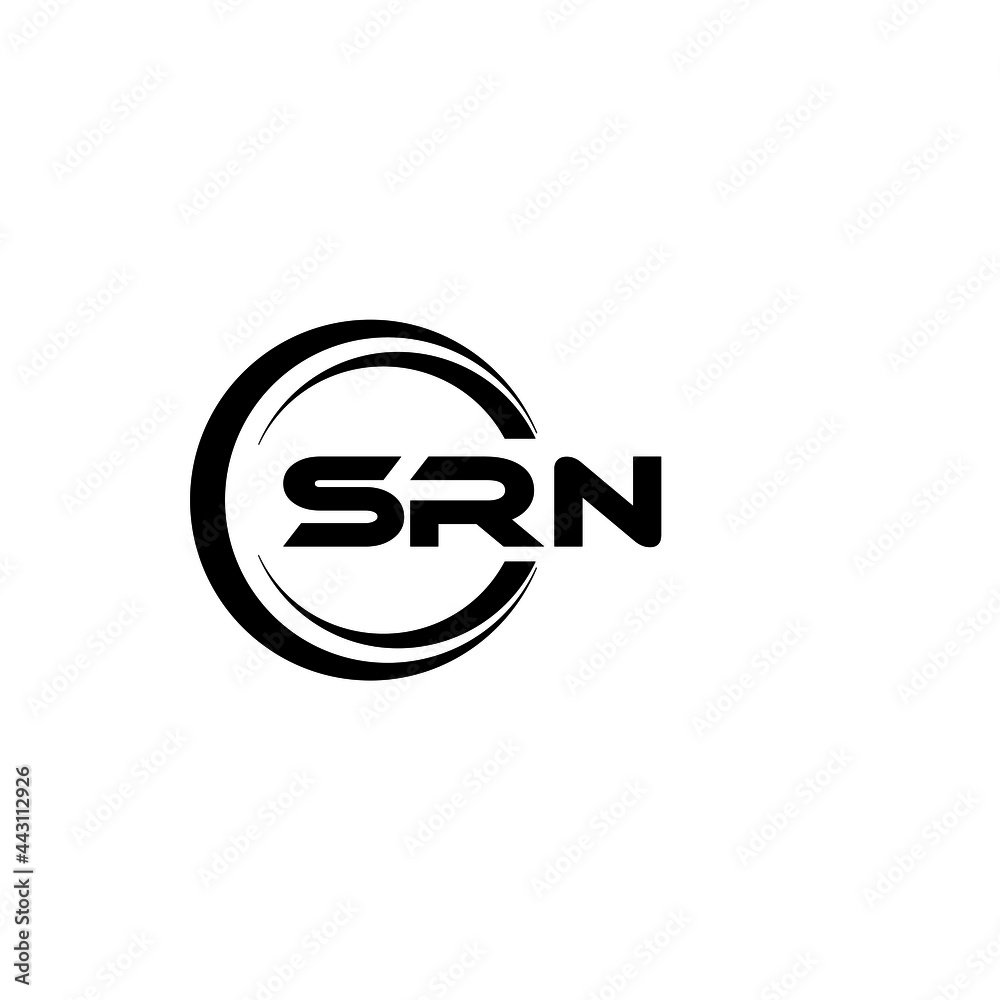 SRN letter logo design with white background in illustrator, vector ...