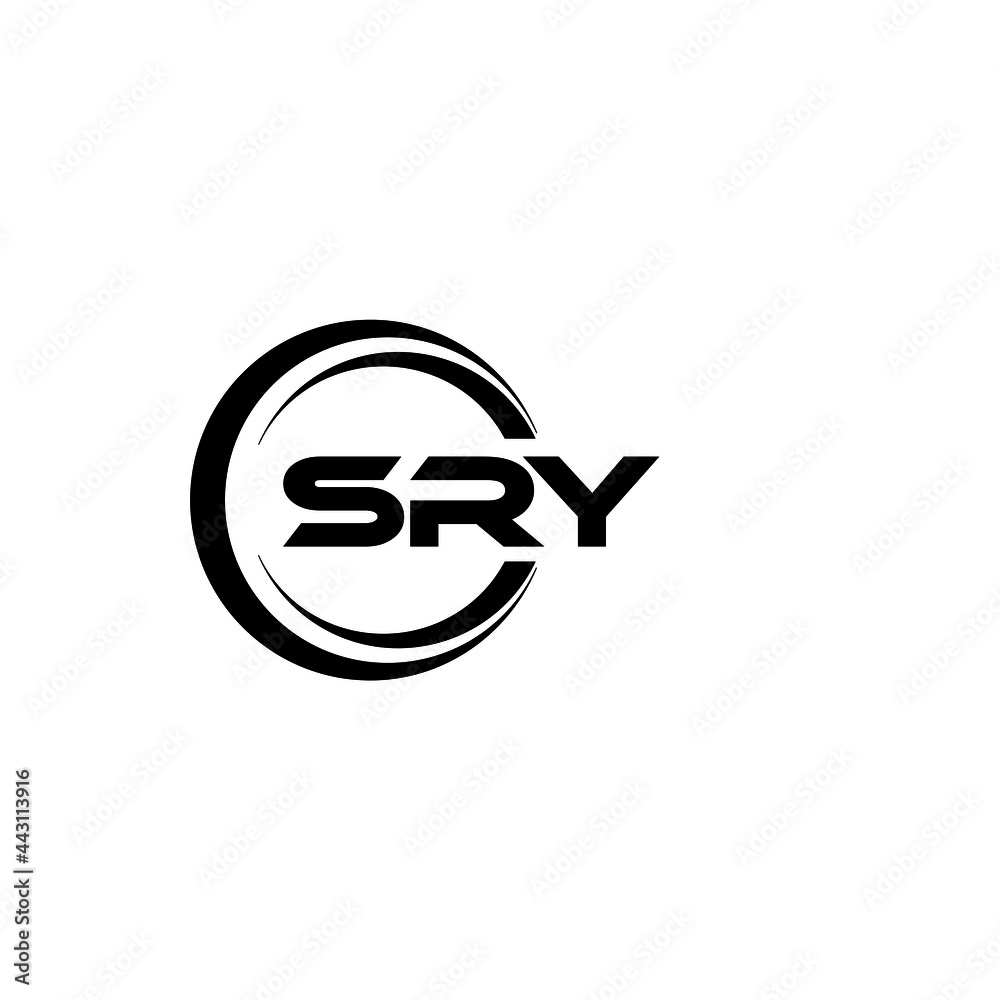 SRY letter logo design with white background in illustrator, vector ...