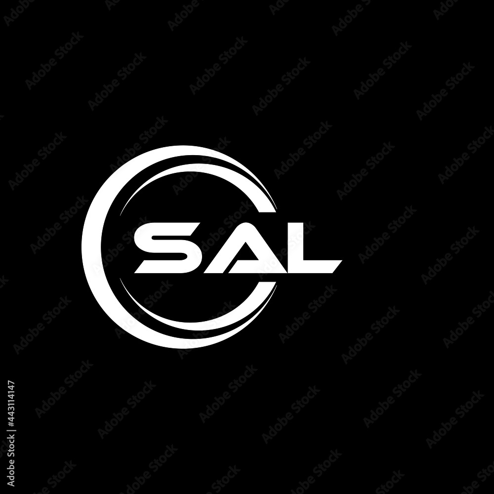 SAL letter logo design with black background in illustrator, vector ...