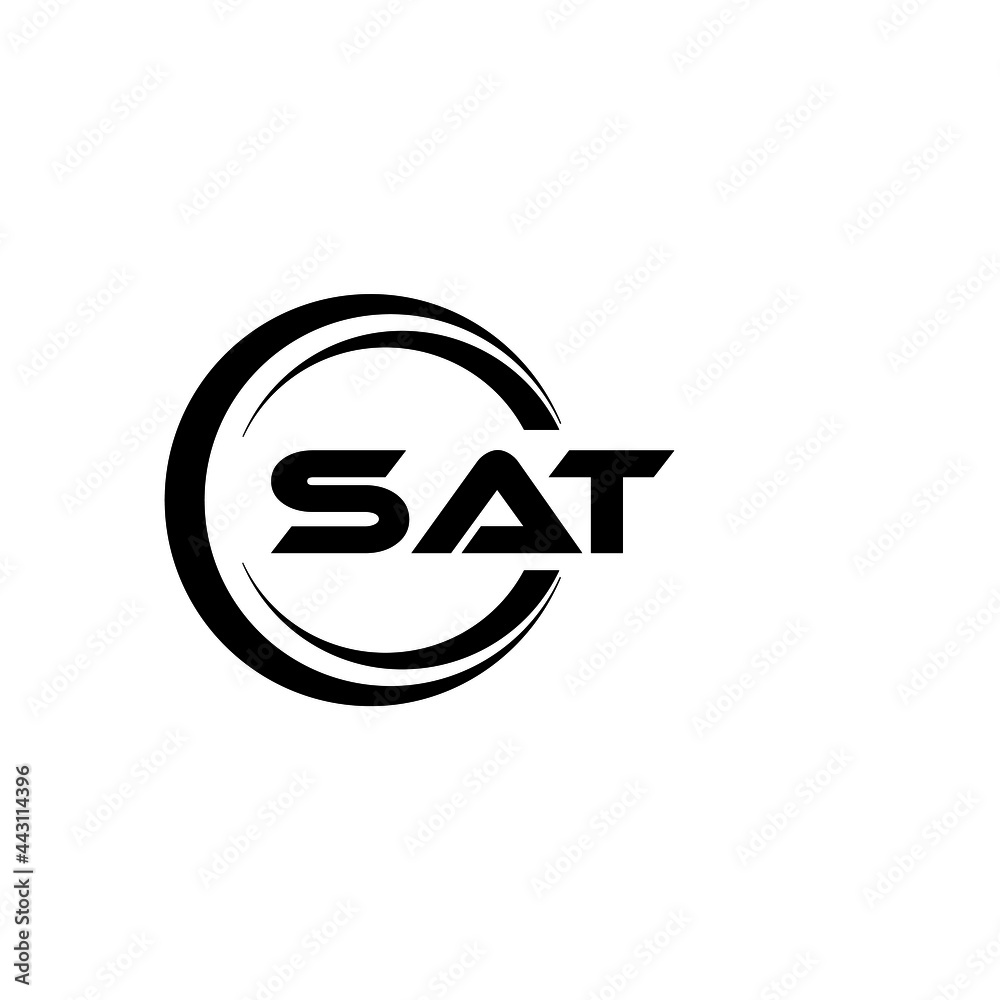 SAT letter logo design with white background in illustrator, vector ...