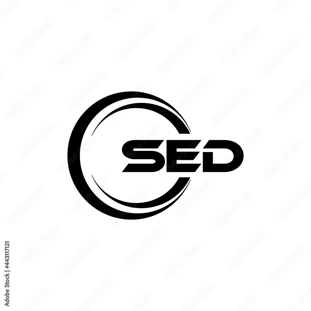 SED letter logo design with white background in illustrator, vector ...