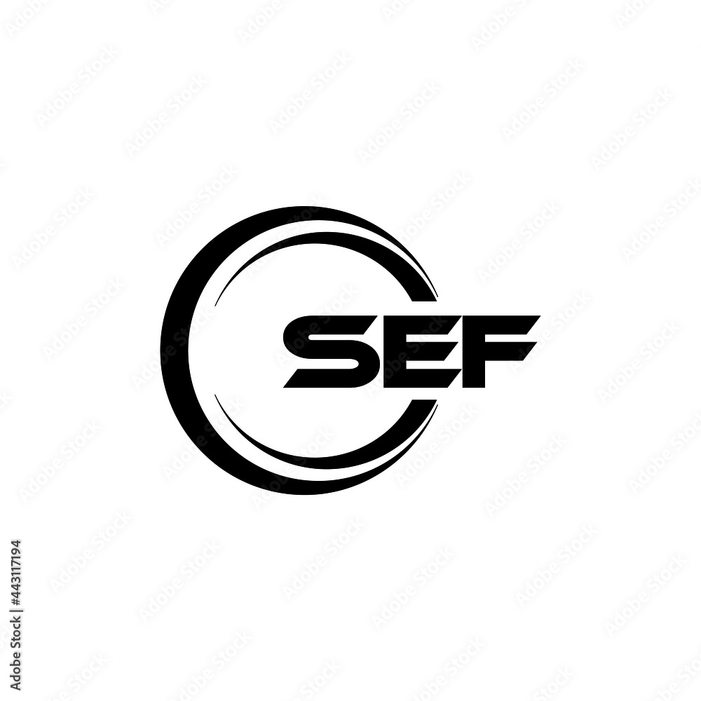 Vettoriale Stock SEF letter logo design with white background in ...