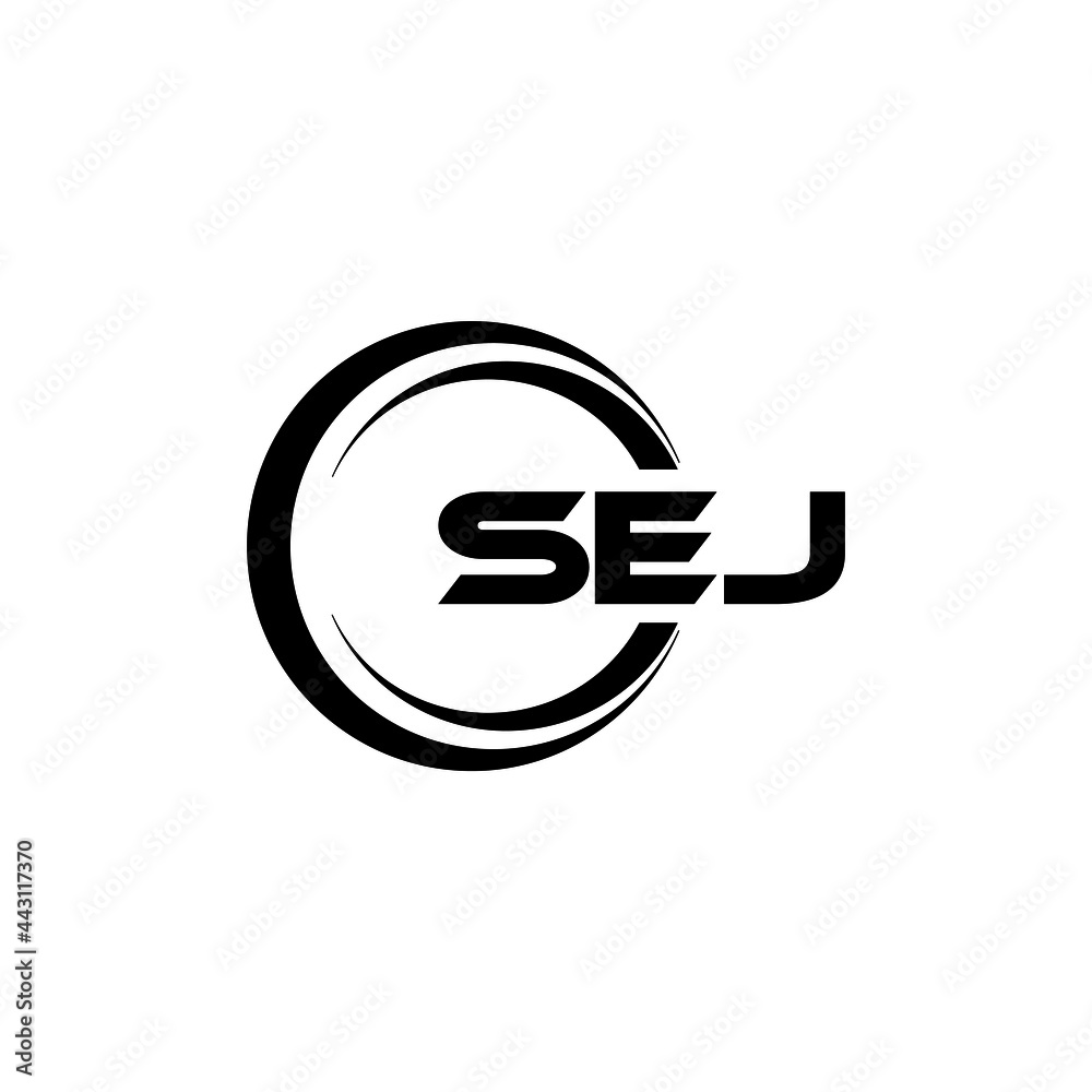 SEJ letter logo design with white background in illustrator, vector ...