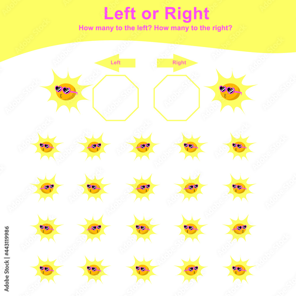Left or Right Game for Preschool Children. Educational printable math ...