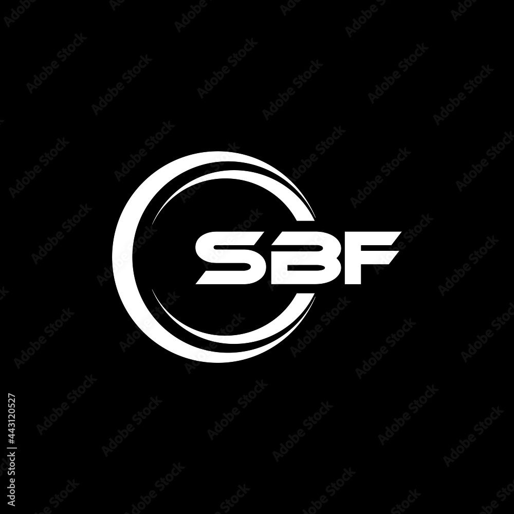 SBF letter logo design with black background in illustrator, vector ...