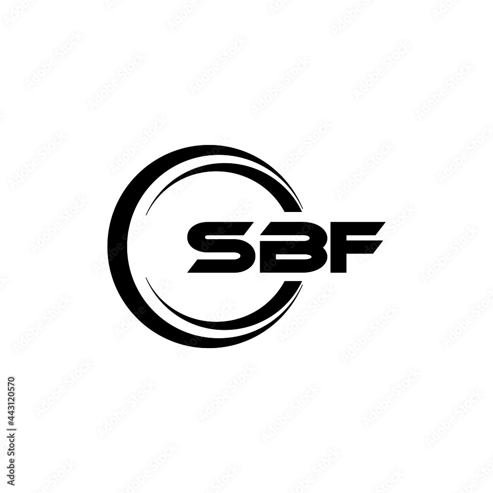 SBF letter logo design with white background in illustrator, vector ...