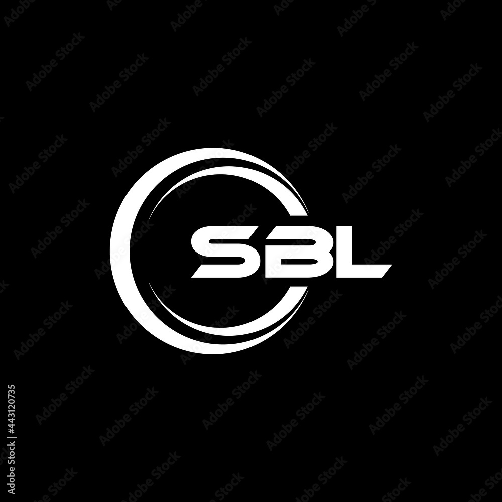 SBL letter logo design with black background in illustrator, vector logo modern alphabet font ...