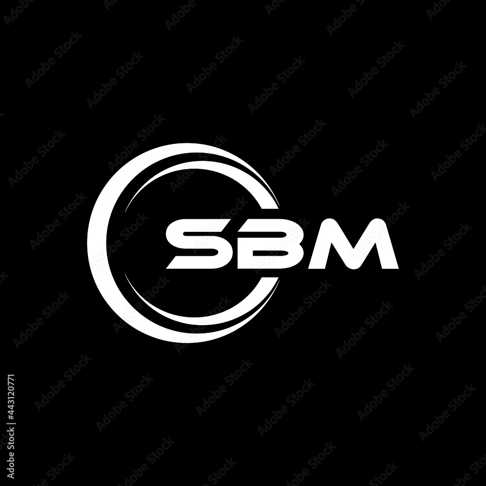 SBM letter logo design with black background in illustrator, vector ...