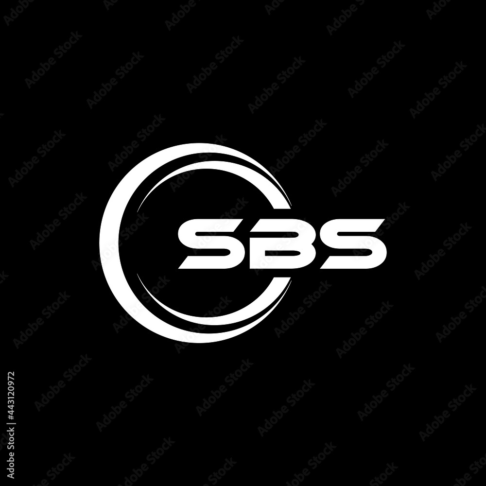 SBS letter logo design with black background in illustrator, vector ...