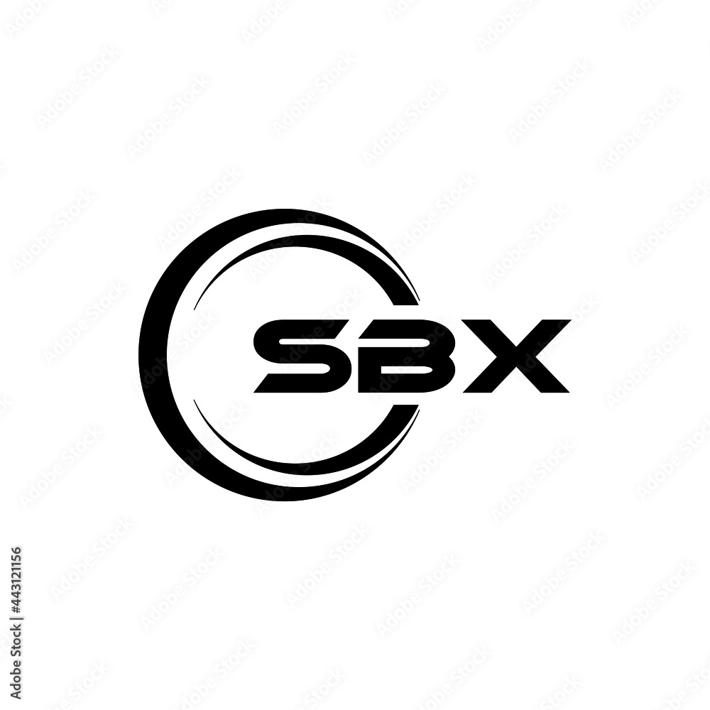 SBX letter logo design with white background in illustrator, vector ...