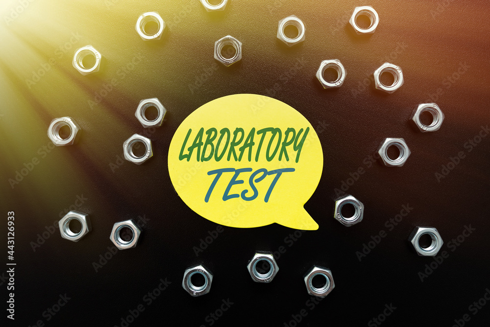 Sign displaying Laboratory Test. Conceptual photo Determination of a ...