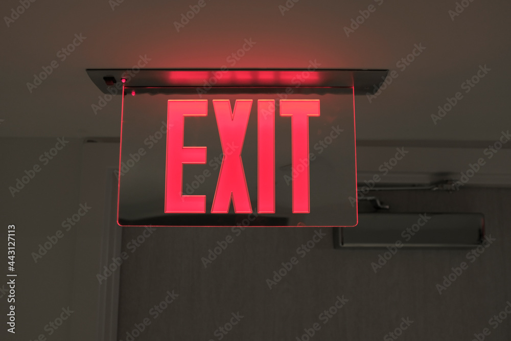 Exit Sign Emergency And Safety Symbol Stock Photo | Adobe Stock