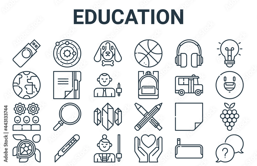 linear pack of education line icons. simple web vector icons set such ...