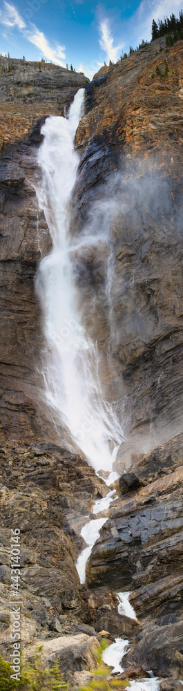It Tumbled Down In Grace: a vertical panorama of a tall mountain ...