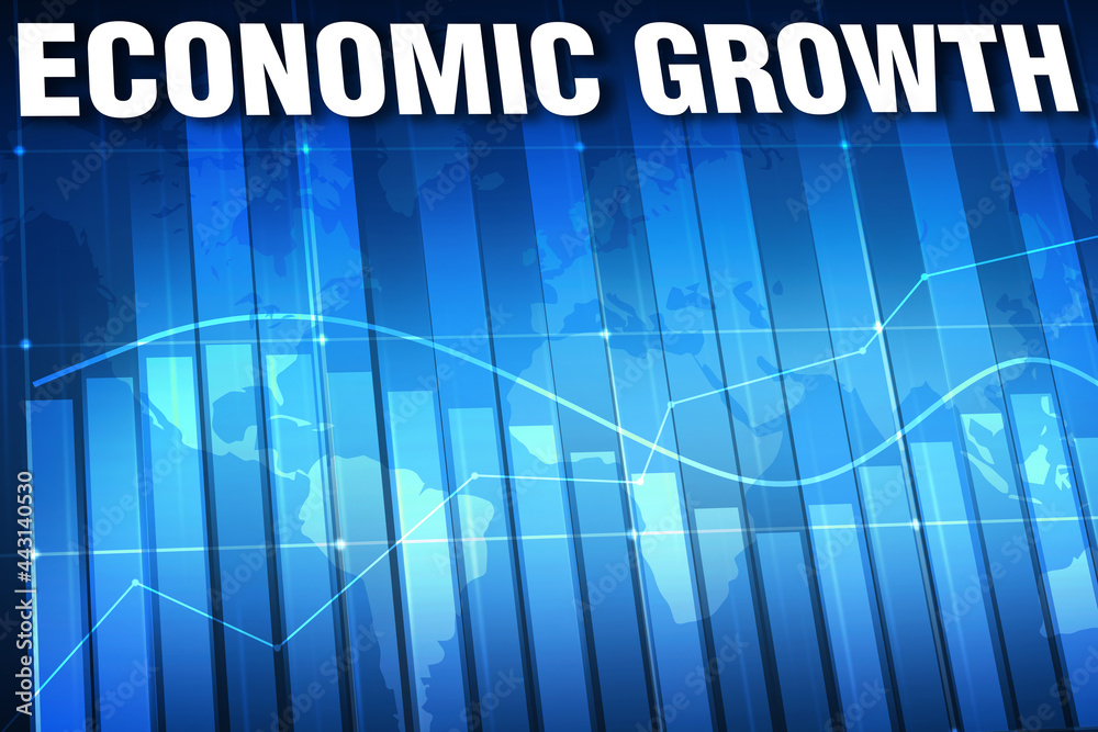 Economic Growth Green Modern Futuristic Concept backdrop with White ...