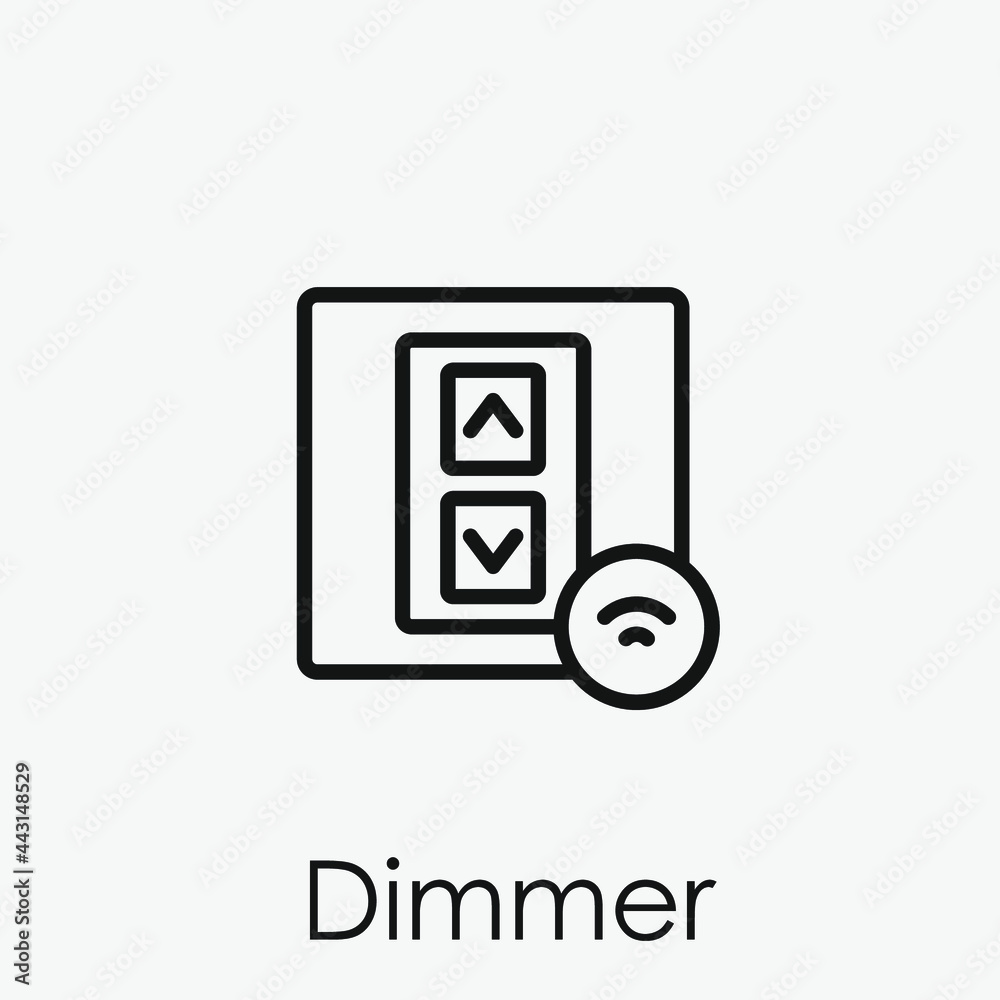 Dimmer vector icon. Editable stroke. Symbol in Line Art Style for ...