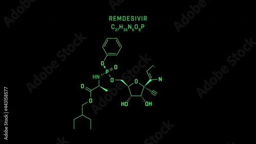 Vidéo Stock Remdesivir Skeletal Formula or Molecular Structure Symbol ...
