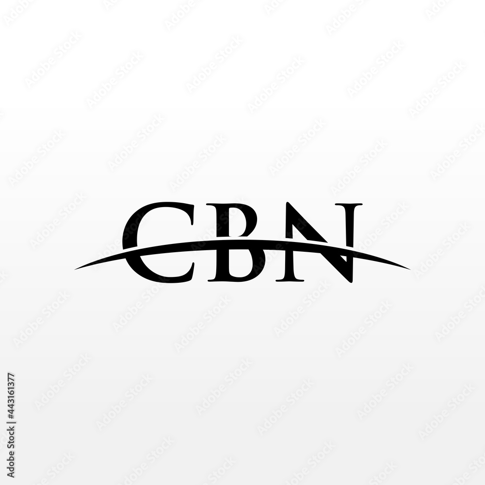 CBN initial overlapping movement swoosh horizon, logo design ...