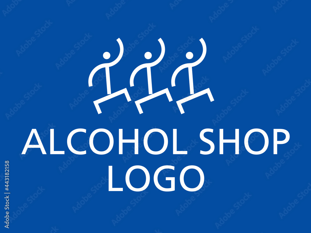 Alcohol shop logo. People dancing icons. Identity design Stock Vector ...
