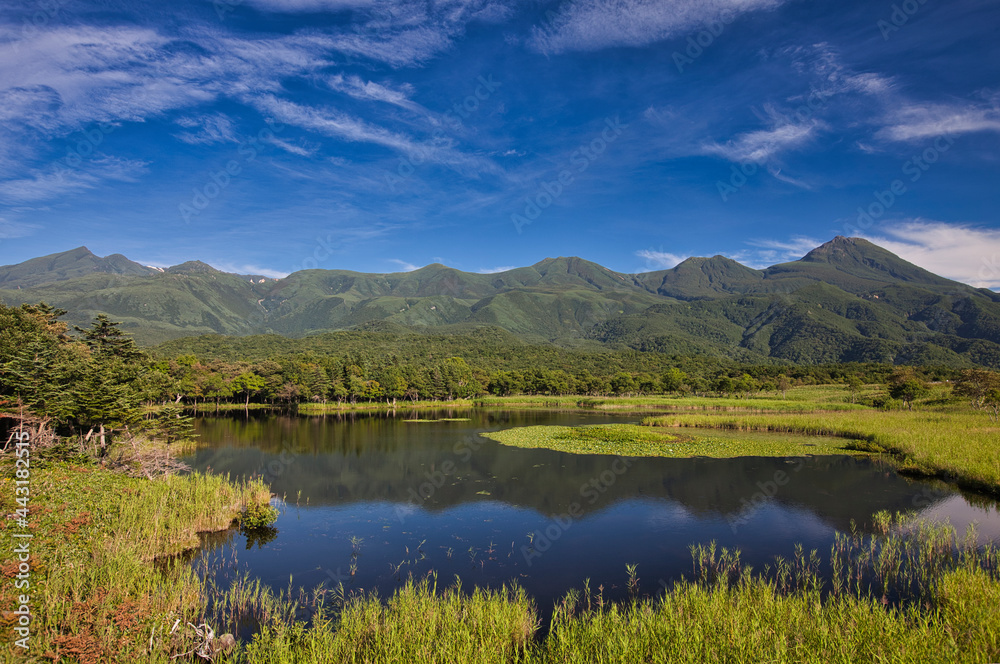 Mt.Rausu, Shiretoko Peninsula, world Heritage 真夏の知床半島、羅臼岳登山 Stock Photo ...