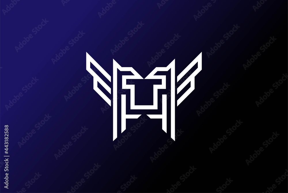 Geometric Initial Letter HT or Hawk Tiger Logo Design Vector Stock ...