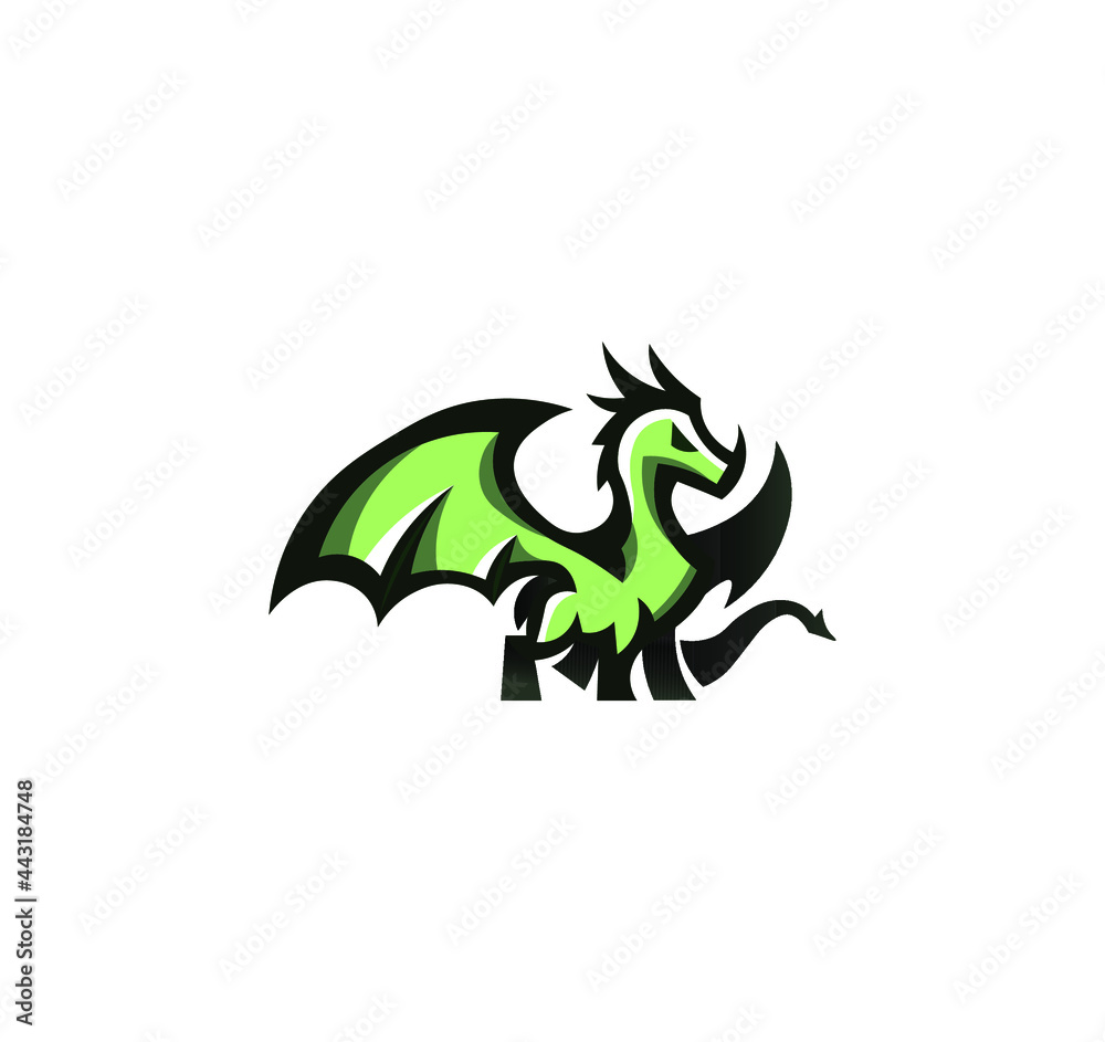 beautiful logo with a dragon. editable template for the logo Stock ...