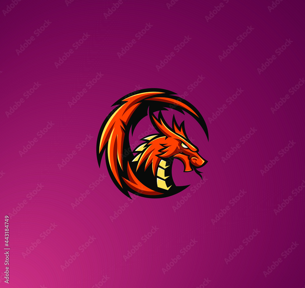 beautiful logo with a dragon. editable template for the logo Stock ...