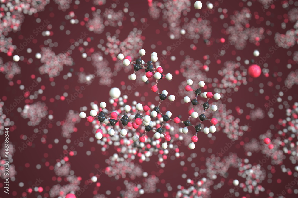 Glycogen molecule made with balls, scientific molecular model. Chemical ...