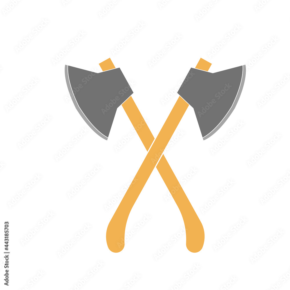 axe weapon logo illustration. blade, sword, kunai, Stock Illustration ...