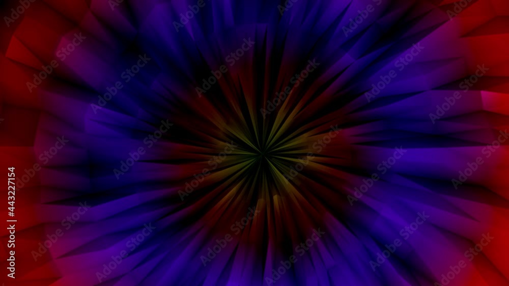 Stylized never-ending wormhole of multiple colors. Seamless loop motion ...