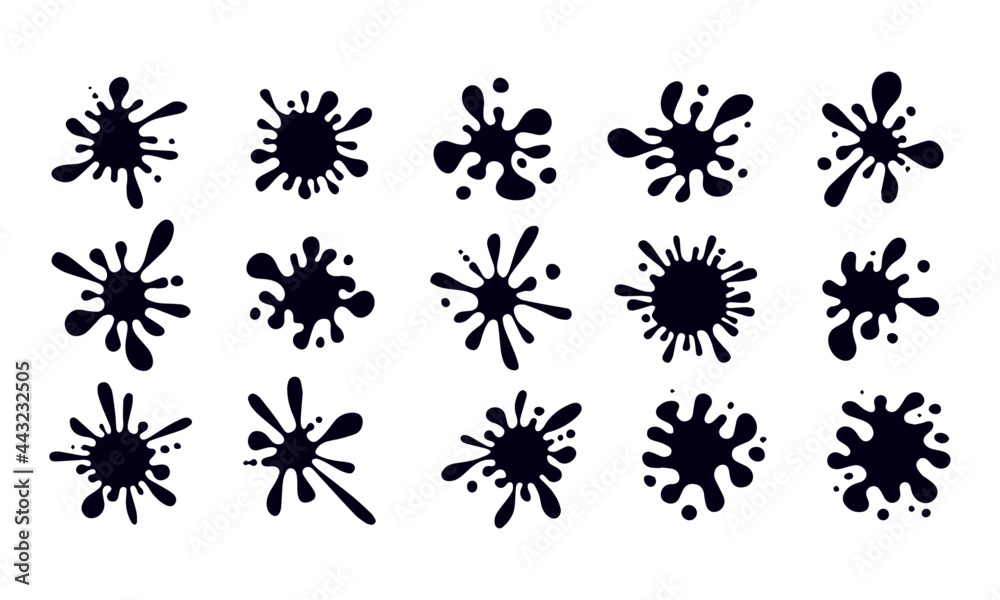 Black ink blob set isolated icons vector design Stock Vector | Adobe Stock