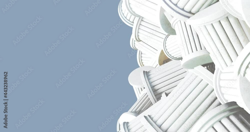 Creative Minimal 3d art. White columns in gray space. Perfect ...