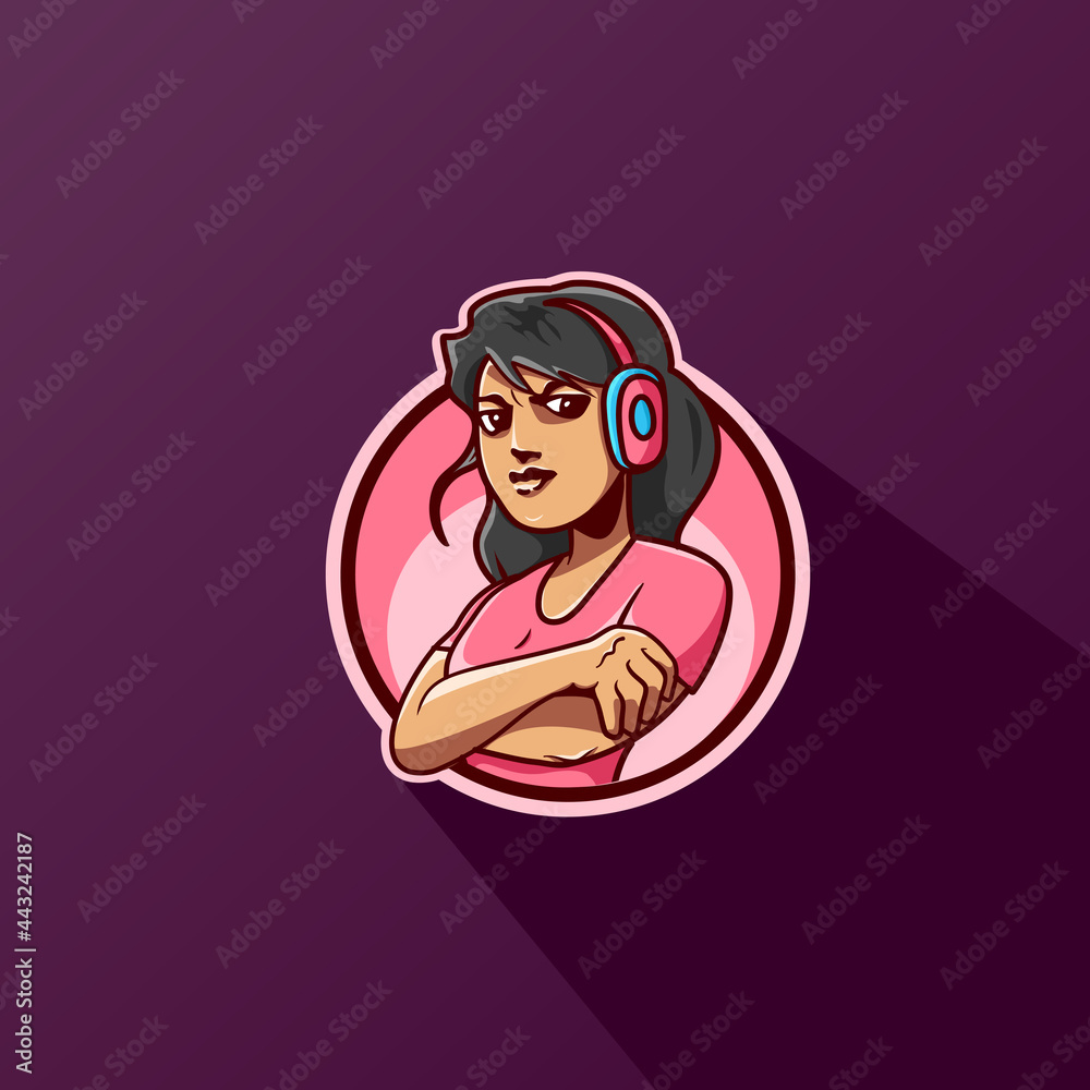 Gamer Girl Mascot E Sports Gaming Logo Design. Mascot logo design ...