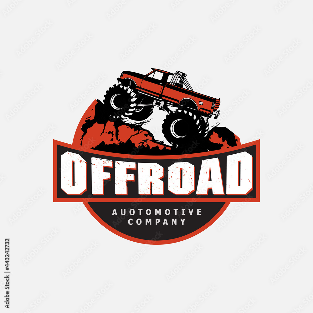 Vetor de Off-road car logo illustration, with emblem design Offroading suv adventure, extreme ...