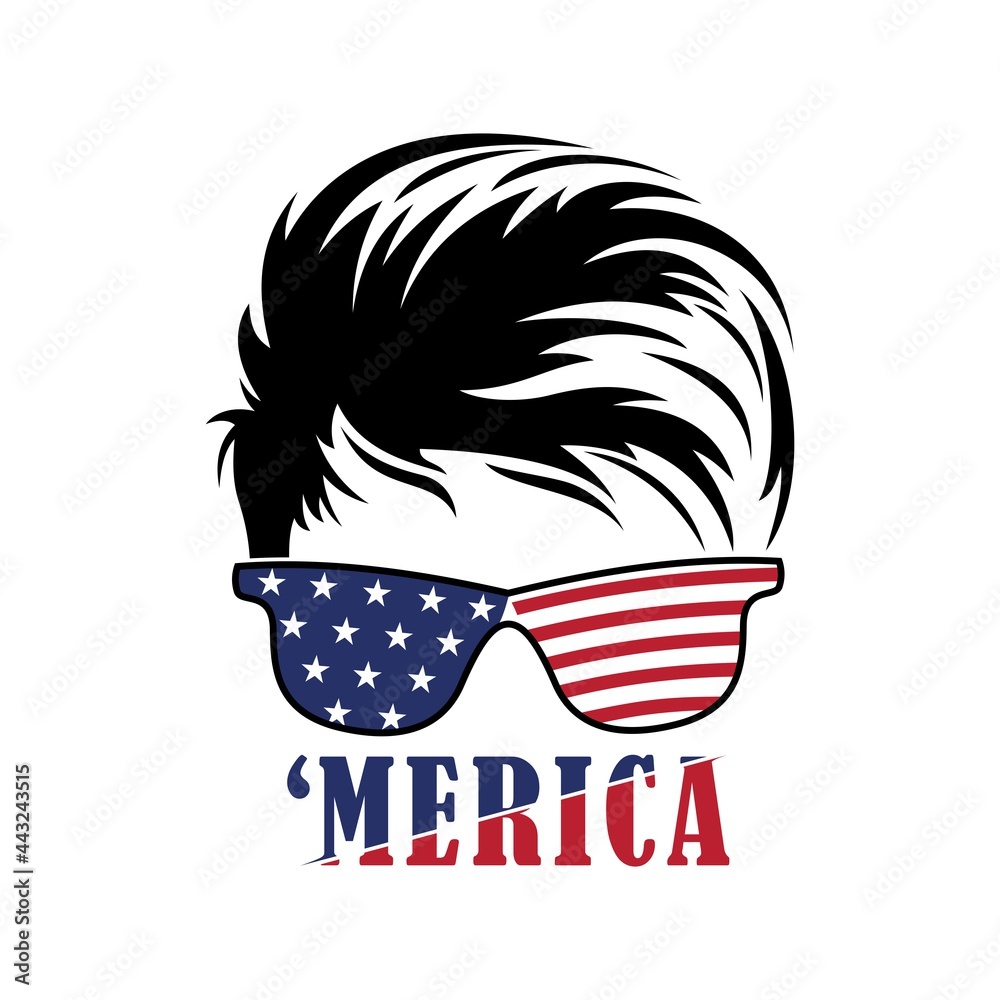 Merica Vector Illustration. Celebration of 4th of July USA Independence ...