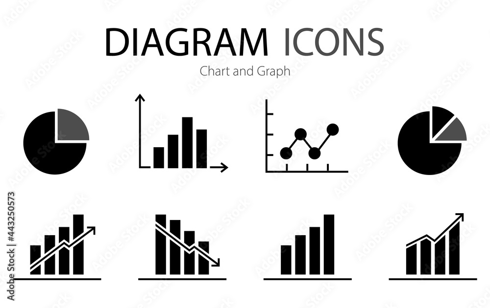 A set of charts and graphs related vector icons for your design ...