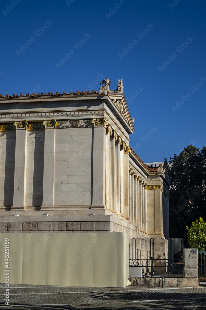 Academy of Athens complex - major landmarks of Athens. Neoclassical ...
