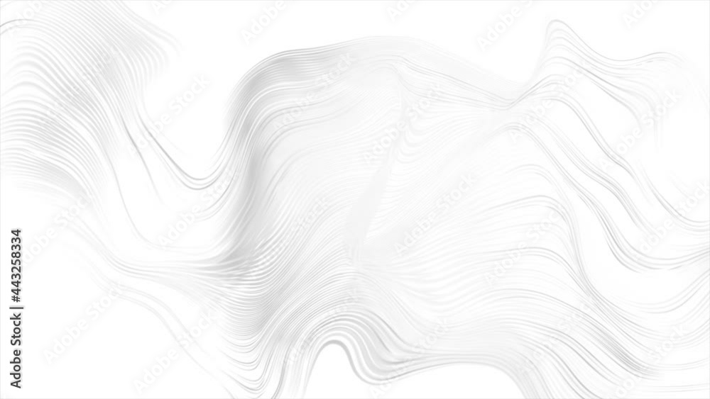Grey abstract tech motion design with liquid curved glossy waves. White ...