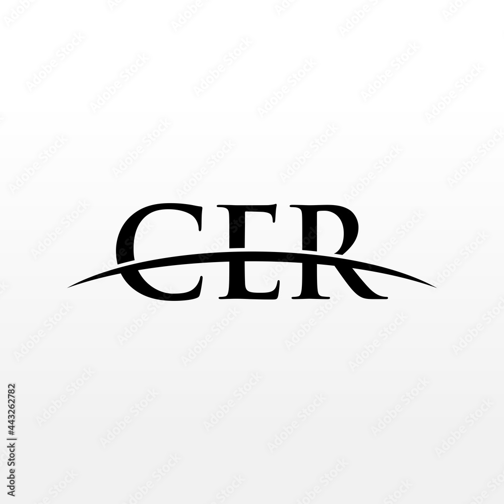CER initial overlapping movement swoosh horizon, logo design ...