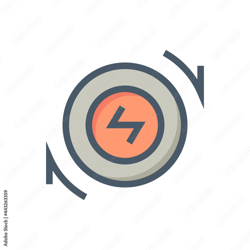 Wheel of ev car vector icon design at side view. Consist of rubber tire ...