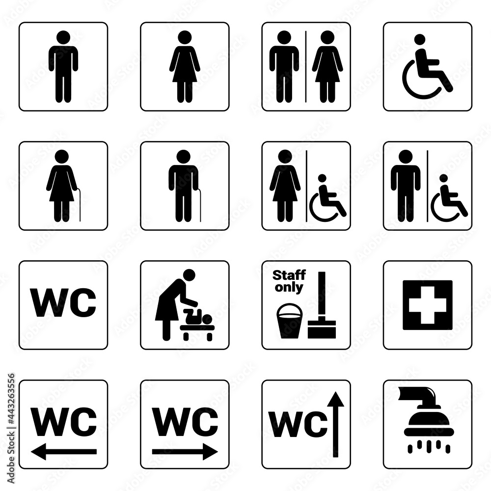 WC Symbol, signs, icons, sanitär, piktogramm Stock Vector | Adobe Stock