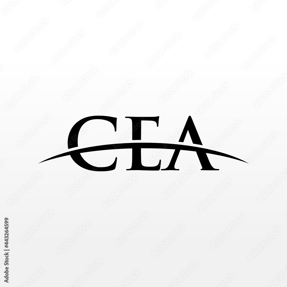 CEA initial overlapping movement swoosh horizon, logo design ...